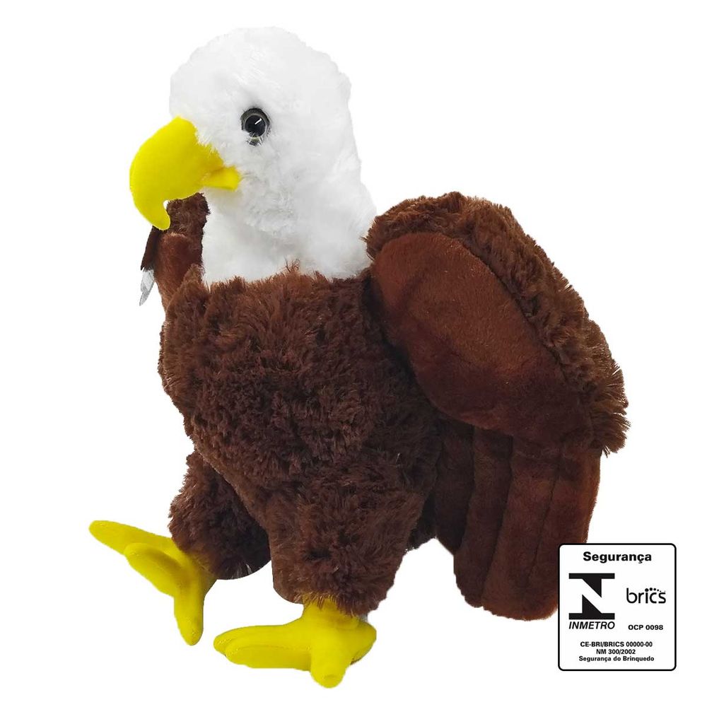 Águia De Pelúcia 28cm em Poliéster Fizzy - braswu