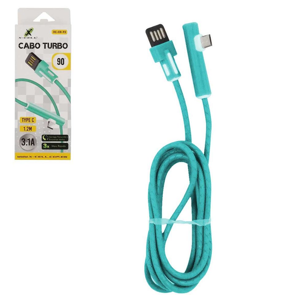 Cabo Turbo Tipo C 1,2m em Plástico X-Cell - braswu